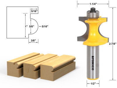 5/16" Radius Bullnose Bead Router Bit - 1/2" Shank - Yonico 13194 | eBay