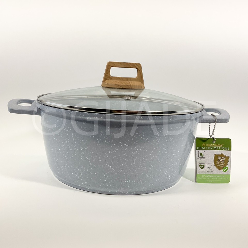 Masterclass Premium Cookware Collection 11" 7 qt Casserole Pan Pot New ...