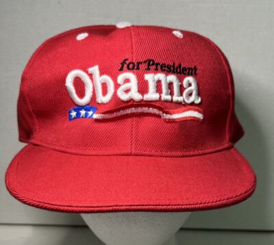 Barack Obama for President RED Baseball fitted Hat Cap size L Large | eBay