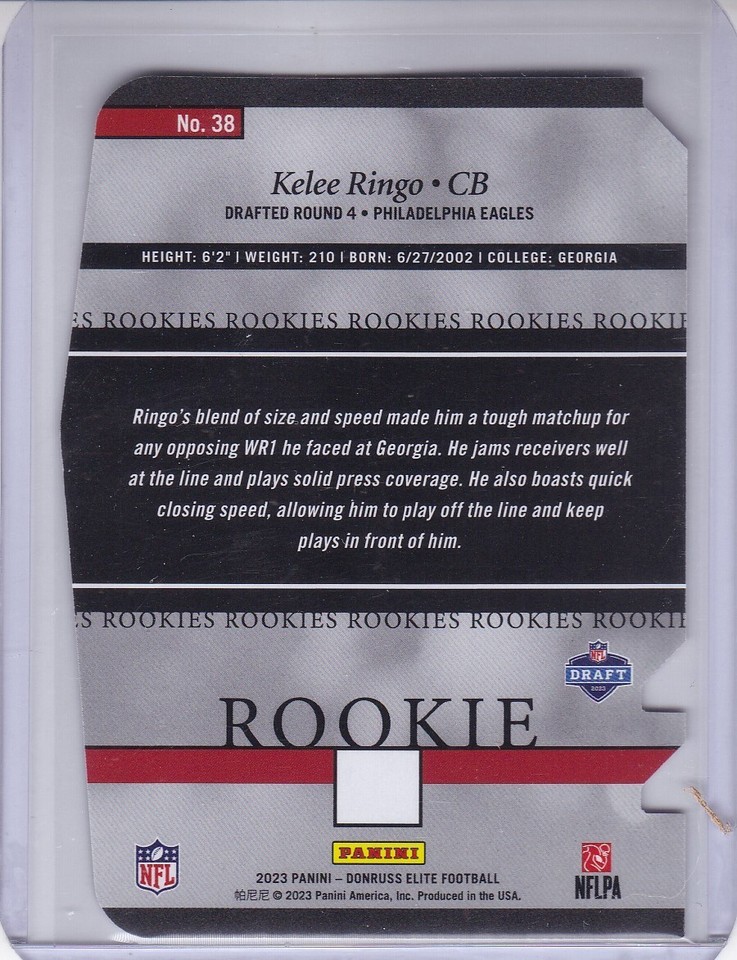 KELEE RINGO 2023 PANINI ELITE STATUS DIE-CUT RC #40/99 #38 EAGLES ...