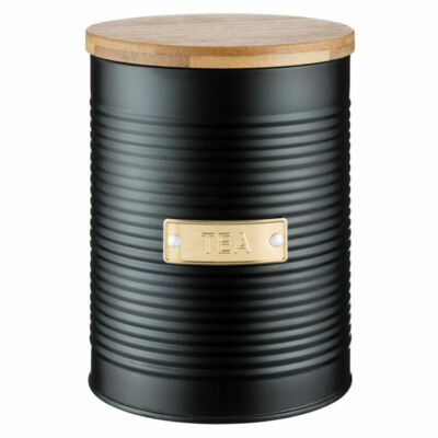 Typhoon Tea Storage Jar with Bamboo Lid 1.4L - Black | eBay UK