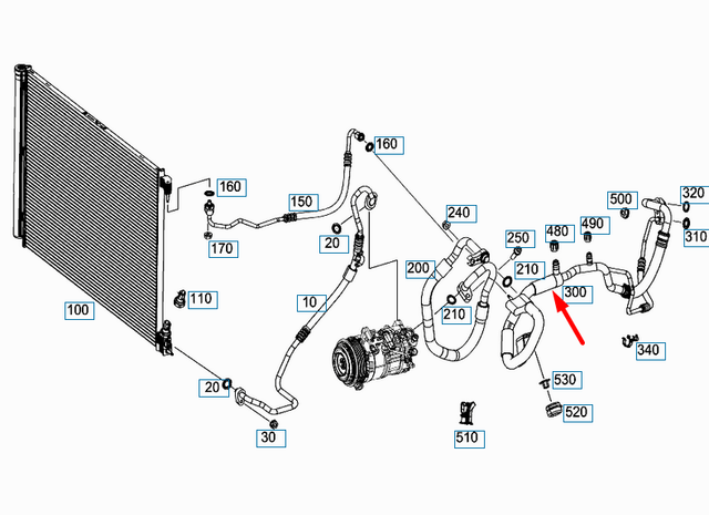 A2058301600 Tube Air Con MERCEDES Class C Lim 220 CDI BlueTEC 1367772 ...