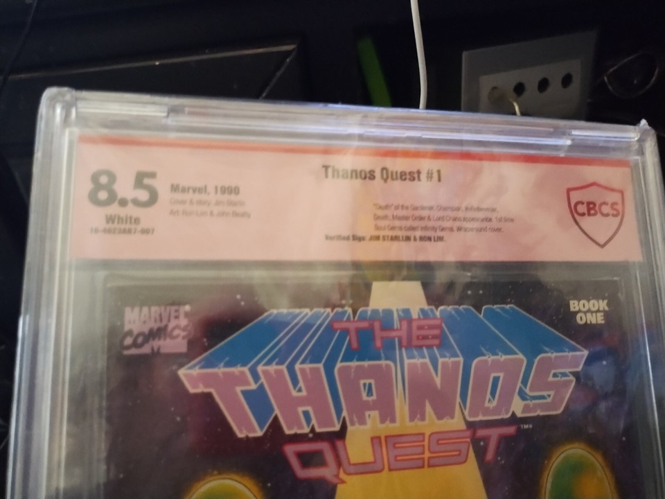 THANOS QUEST #1 - CBCS Verified Red label 8.0 JIM STARLIN COVER Ron Lim ...
