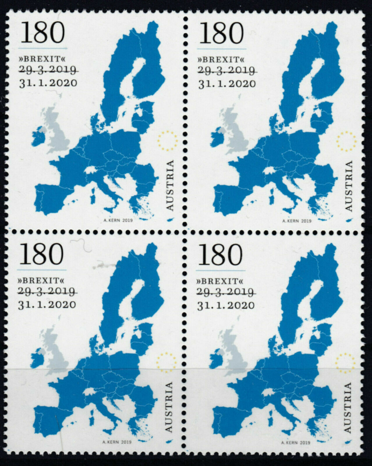 Austria 2020 - Brexit Stamp - block of four - sold out - MNH | eBay