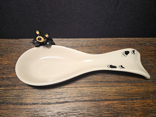 Bearfoot Bears Spoon Rest Big Sky Carvers Black Bear Jeff Fleming | eBay