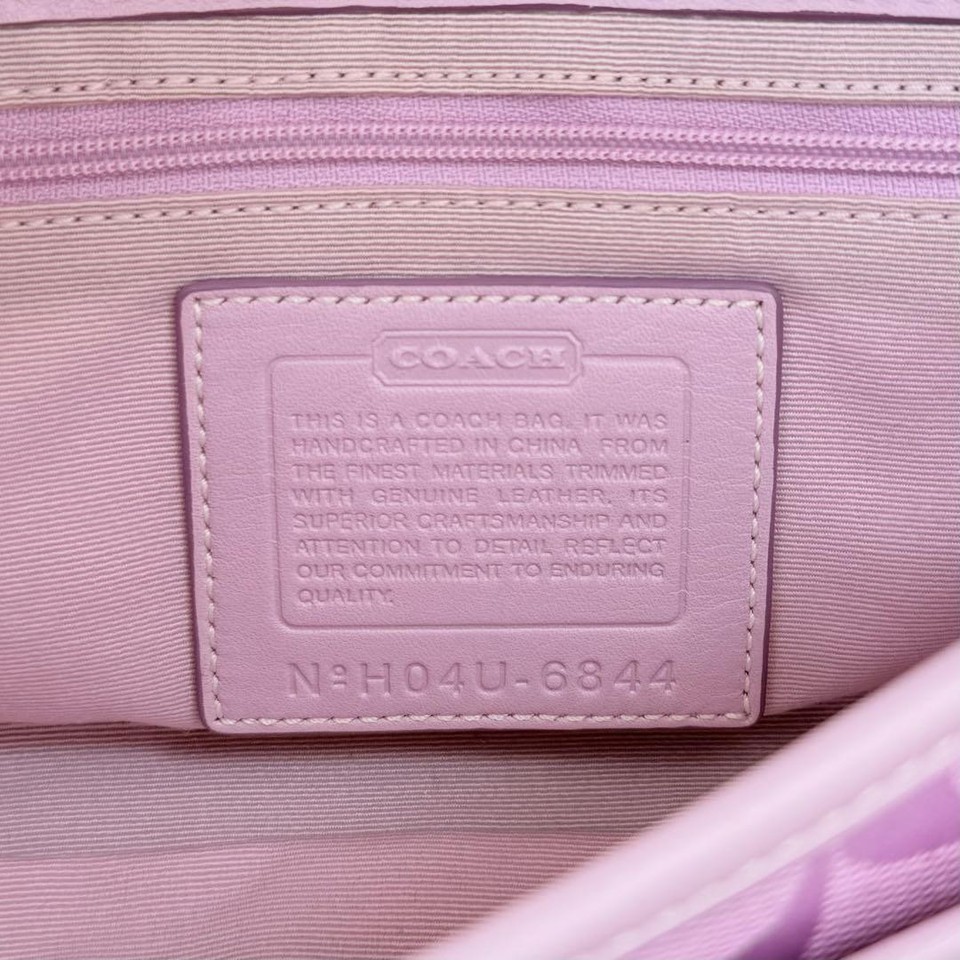 COACH Signature Mini Field Bag Shoulder Bag Canvas Leather Pink Used ...