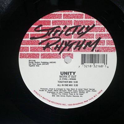 !UNITY! WORK IT OUT STRICTLY RHYTHM SR12168 US VINYL 12 | eBay