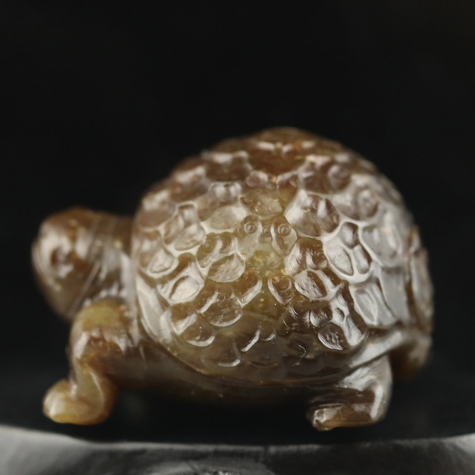 China Natural hetian Jade Hand Carved Statue dragon tortoise turtle ...