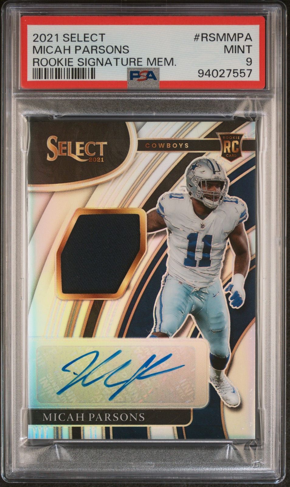 2021 Panini Select Micah Parsons Rookie Patch Auto Silver 178/199 # ...