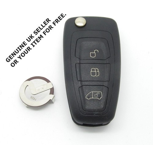 Remote Key Fob Case for FORD Transit Custom + Panasonic Battery VL2020 ...