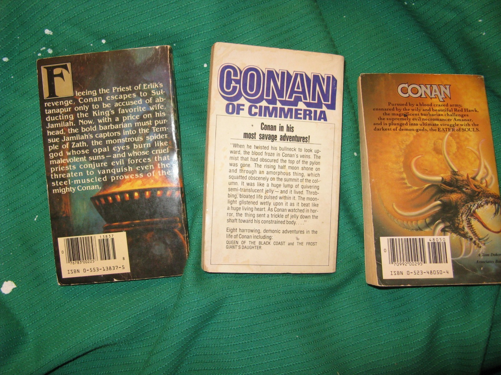 Conan Vintage Novels Lot Of 3, The Spider God,& the Invincible Conan of ...