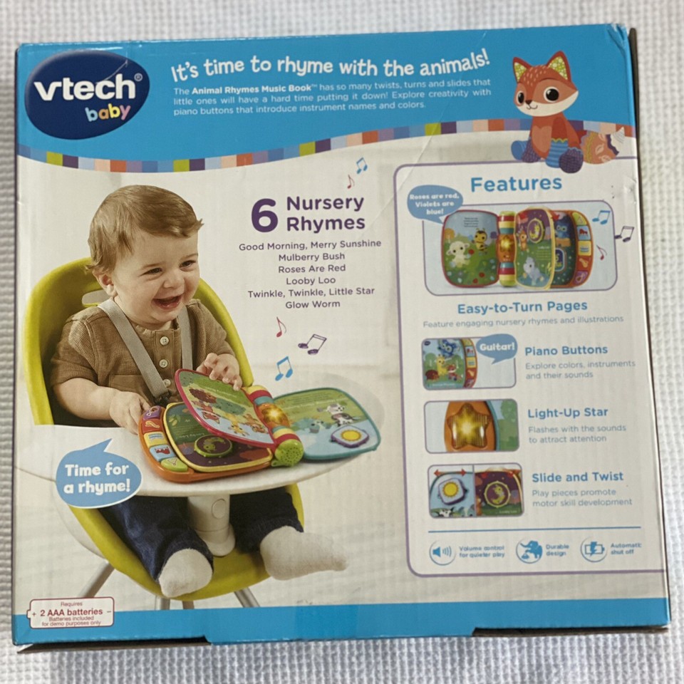 VTech Animal Rhymes Music Book With Interactive Pages for Babies NIB ...
