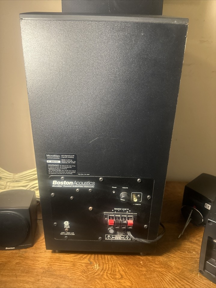 5 Boston Acoustics Surround Speakers + Subwoofer Micro80 Series w ...