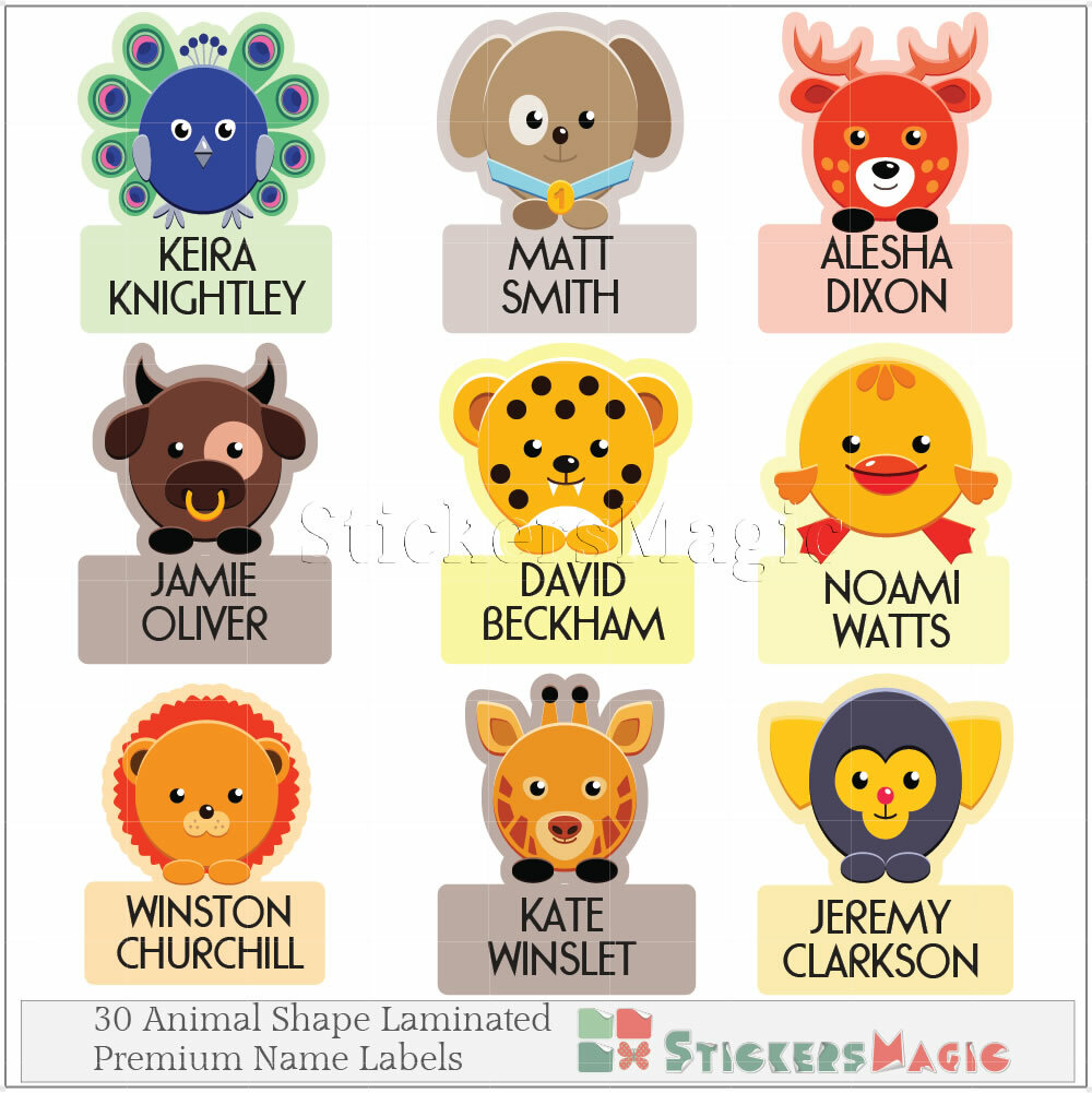 Animal Name Tags For Kids