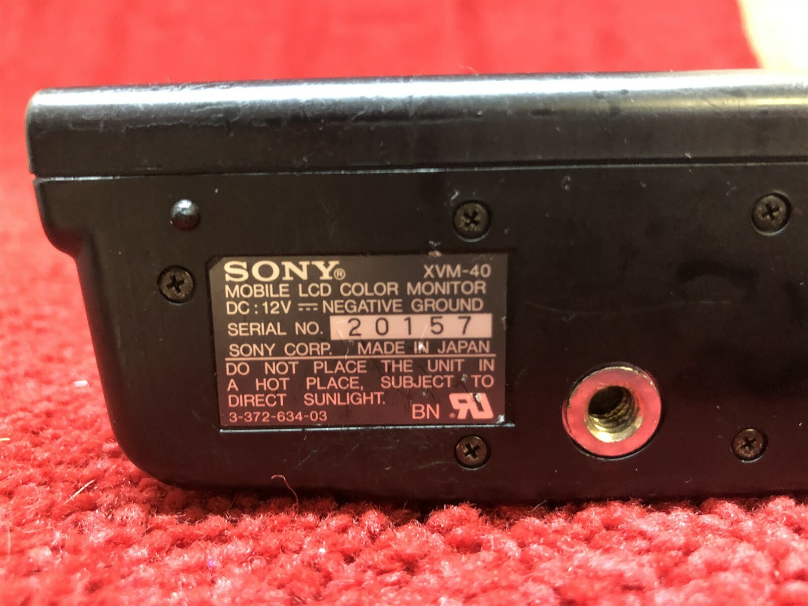 Sony XVM-40 Mobile LCD Color Monitor 12V | eBay
