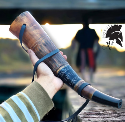Ox Viking Horn Battle Horn Handcrafted Viking Trumpet Cosplay blow ...