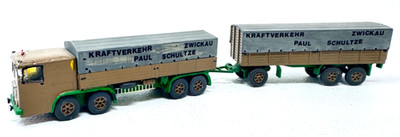 FAUN 1500 LKW Pritsche Lastzug mit Wiking Anhänger - Eigenbau - H0 HO 1 ...