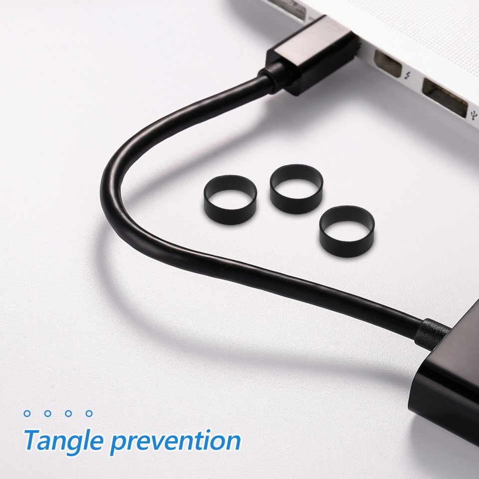 500PCS Silicone Rubber Bands Cable Ties - Flat Rubber Elastic Band ...