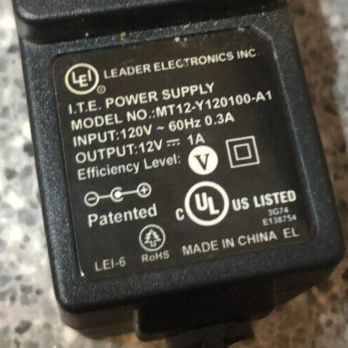 ITE Power Supply MT12-Y120100-A1 Output 12V 1A Free Shipping Cord Box ...
