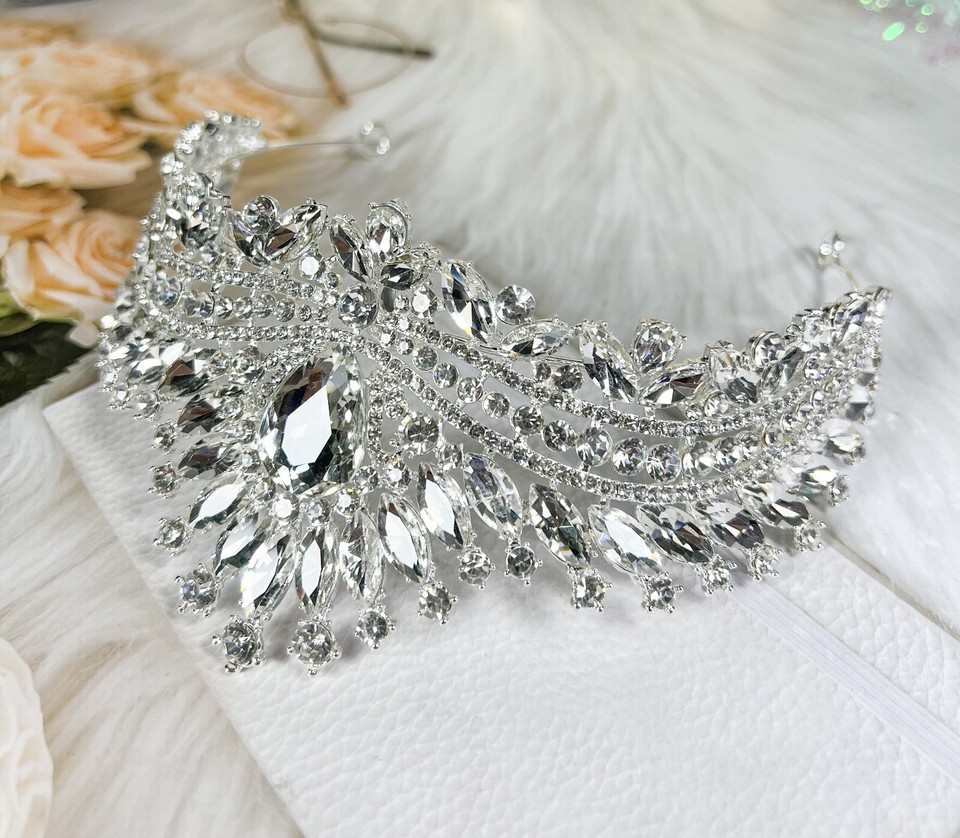 Fairy Silver Headdress, Bridal Waterdrop Gemstone Tiara, Hair Accessory ...
