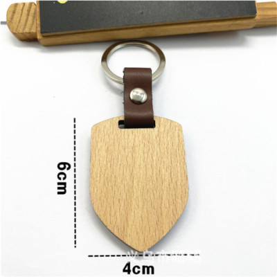 Blank Wood PU Leather Key Chains Keychain Keys Bag Pendant Keychain E ...