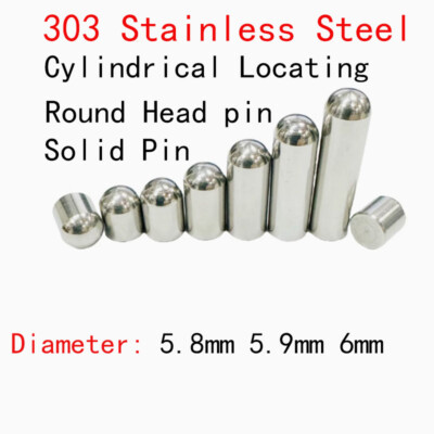 5.8mm-6mm Diameter 303 Stainless Steel Round Head Pins Cylindrical ...