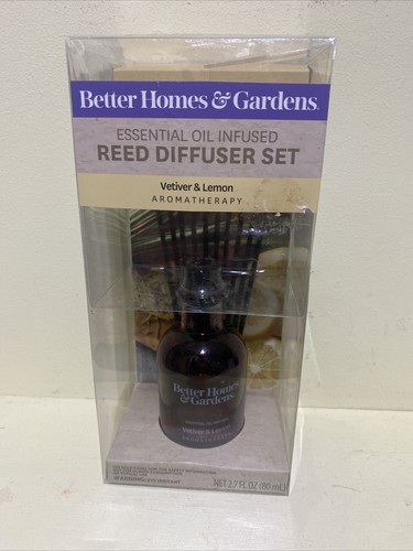 Better Homes & Gardens Essential Oil Reed Diffuser Set Vetiver & Lemon ...