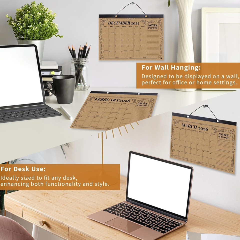 2026 Desk Calendar Wall Calendars, Large 17" X 12", November 2025 ...