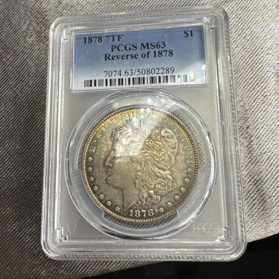 1878 7TF Silver Morgan Dollar Rev of 78 $1 PCGS MS63 TONED Nice Coin ...