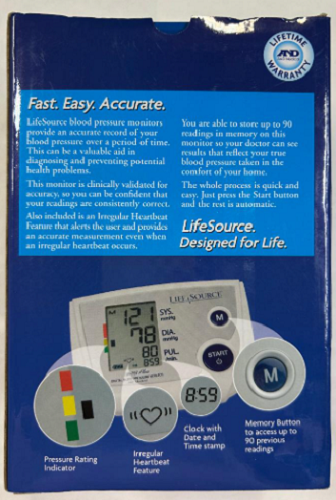 Advanced One Step Blood Pressure Monitor by Life Source (Size S Cuff ...