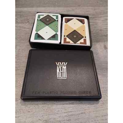 KEM Plastic Cards Vintage Playing Cards 2 Full Decks Decor w/ Box | eBay