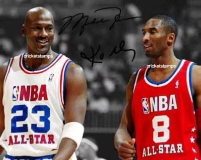MICHAEL JORDON & KOBE BRYANT REPRINT PHOTO SIGNED 11"X8". | eBay