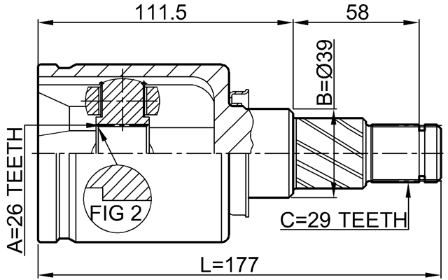 Inner Joint Left 26X39X29 Febest 0211-T30LH OEM 39101-8H315 | eBay