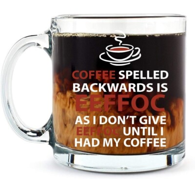 AW Fashions EEFFOC Funny Coffee Mug 13oz Glass Mug Cup For Him/Her Boss ...