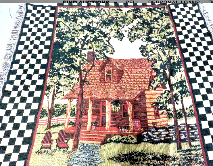 VTG BOB TIMBERLAKE WOVEN BOHO TAPESTRY BLANKET THROW ROOSTER FRINGED 70 ...