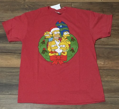 The Simpson Christmas T-Shirt Officially Licensed Men's Red Tee The ...