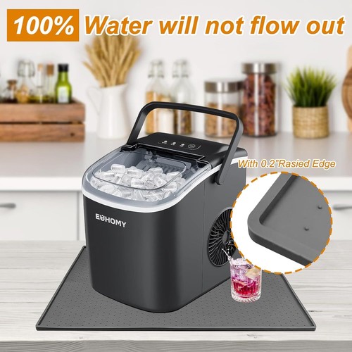 Silicone Ice Maker Mat 19"x12" - Waterproof Countertop Pad w/Raised ...