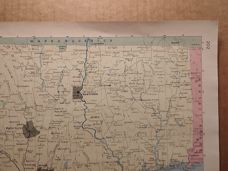 1961 Vintage CONNECTICUT Authentic Atlas Map Life Pictorial Atlas of ...