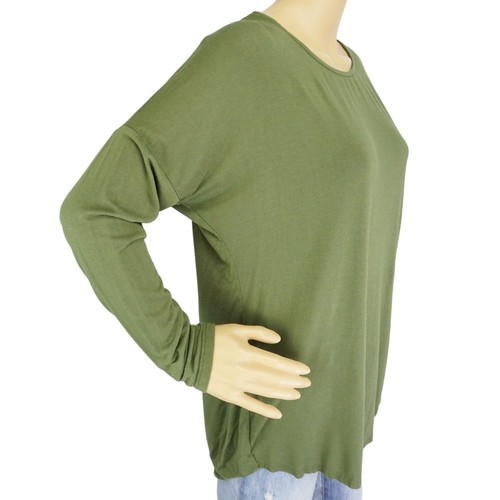 7th Ray Drape Back Long Sleeve Top Olive Green Size S Boho Bohemian ...