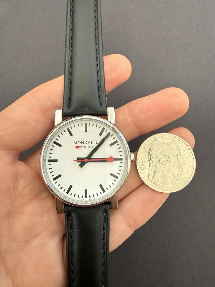 Mondaine Swiss Railways 32mm Wight Dial Unisex Watch Running | eBay