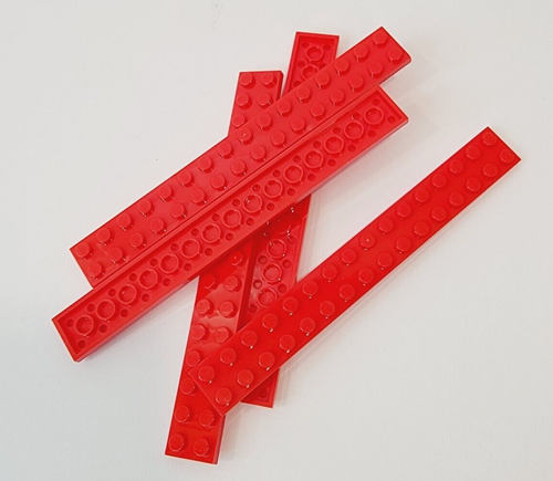 LEGO Part No. 4282- Red- 2 X 16 Plate- Lot Of 5 | eBay