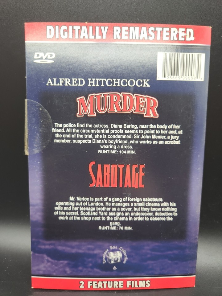 Alfred Hitchcock's Murder & Sabotage Classic Film Digitally Remastered ...