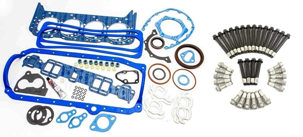 FEL PRO Full Set w/Head+Intake Gaskets+BOLTS Chevy 5.7L 350 TBI VIN-K ...