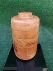 English Walnut Wood Vase 6".5"x4" Hand Turned # 2113 Sticker MCM | eBay