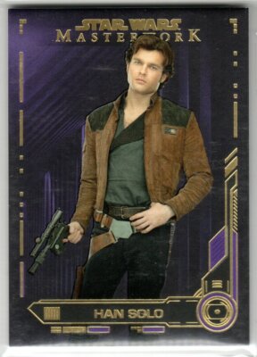 STAR WARS 2019 TOPPS MASTERWORK #91 HAN SOLO PURPLE PARALLEL #'D 43/50 ...