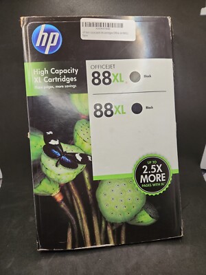 GENUINE HP, Office Jet, 88XL Black Ink Cartridge CC605BN, Twin Value ...