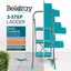 Beldray Fold Away Three-Step Ladder for DIY Compact Storage Turquoise ...