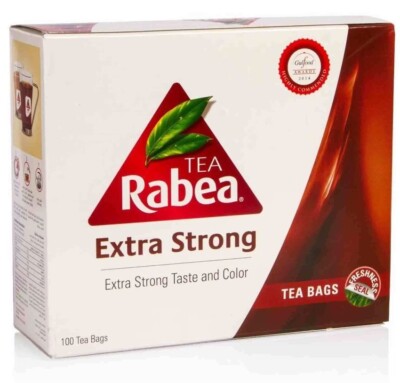 Rabea Tea Extra Strong Original Arabic Black Tea 100 Tea Bags/Box شاي ...