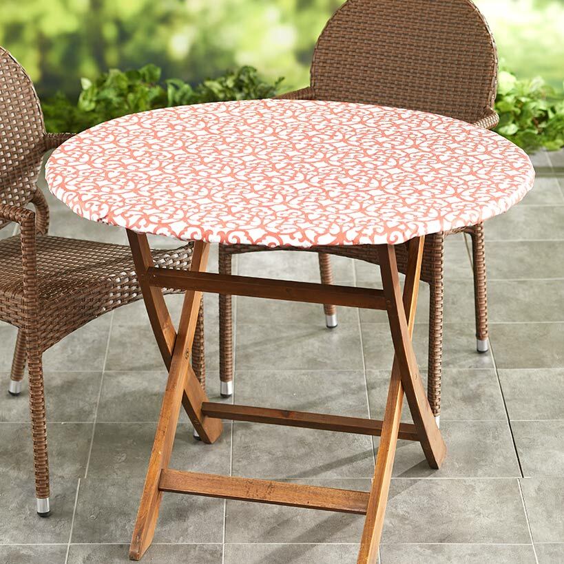 Round Table Cover Custom-Fit Tablecloths Elastic Edges 10 Designs ...