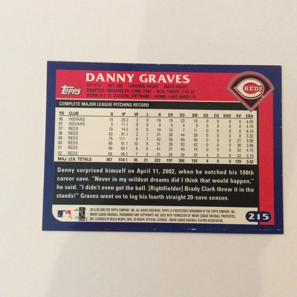 2003 Topps #215 Danny Graves Cincinnati Reds | eBay
